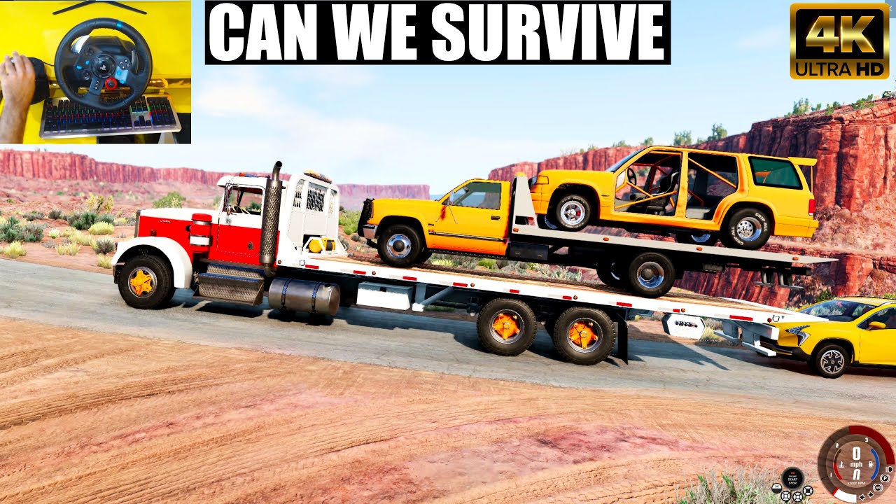 BeamNG drive | Experiment of loading 2 vehicles on loader truck ...