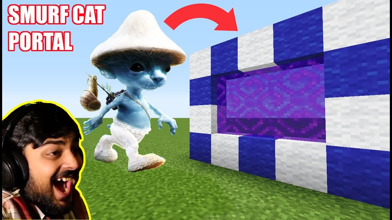How To BUILD PORTAL to SMURF CAT WORLD | MUTAHAR Laugh meme Minecraft ...