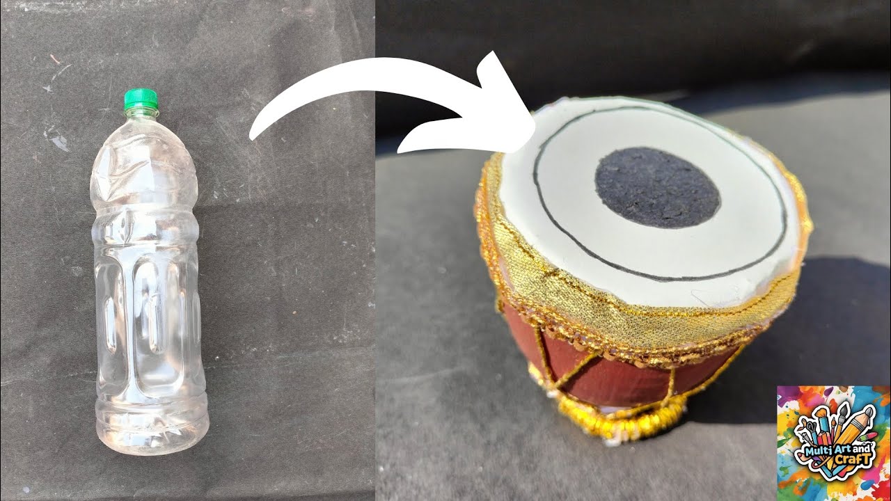 Tabla making with plastic bottle/ musical instrument - YouTube