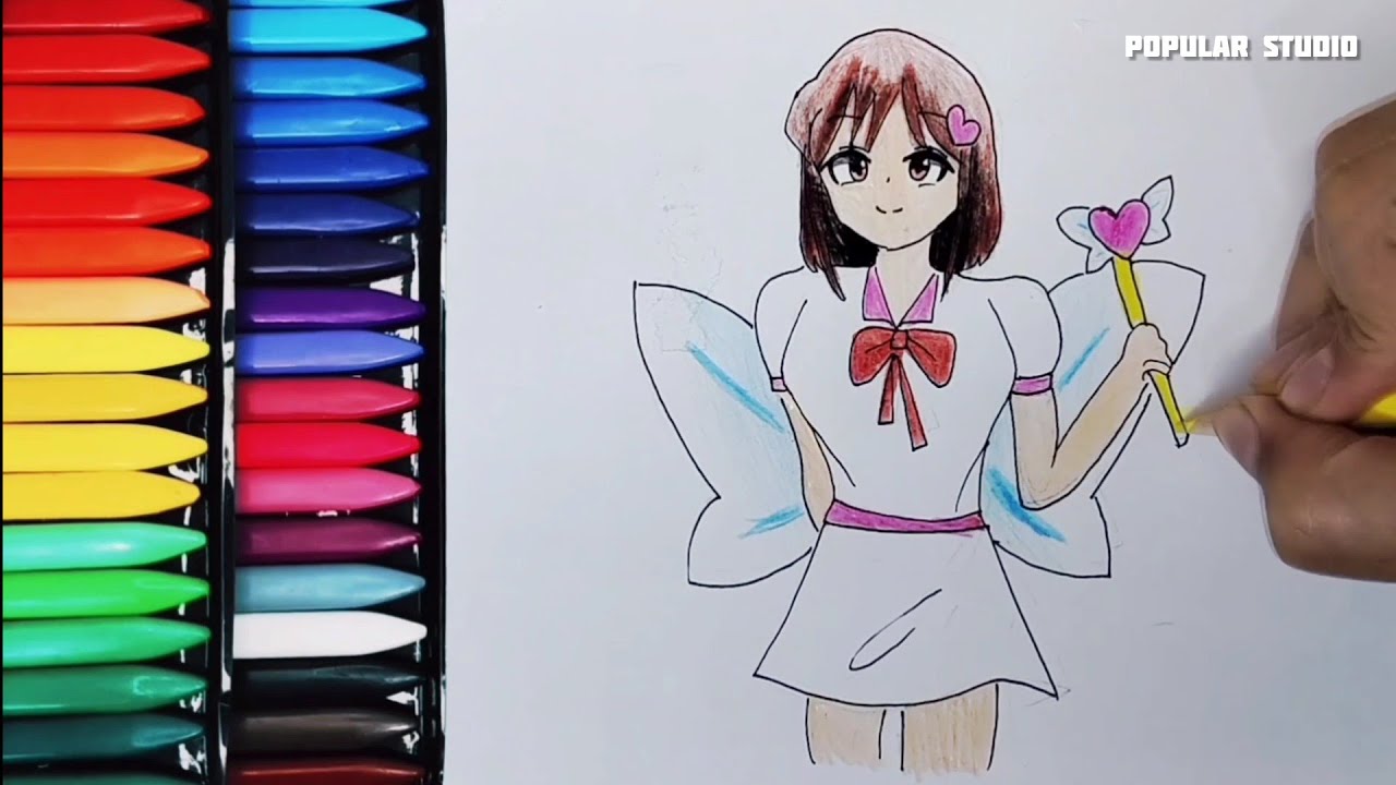 Magical Fairy Drawing and Coloring Tutorial - YouTube