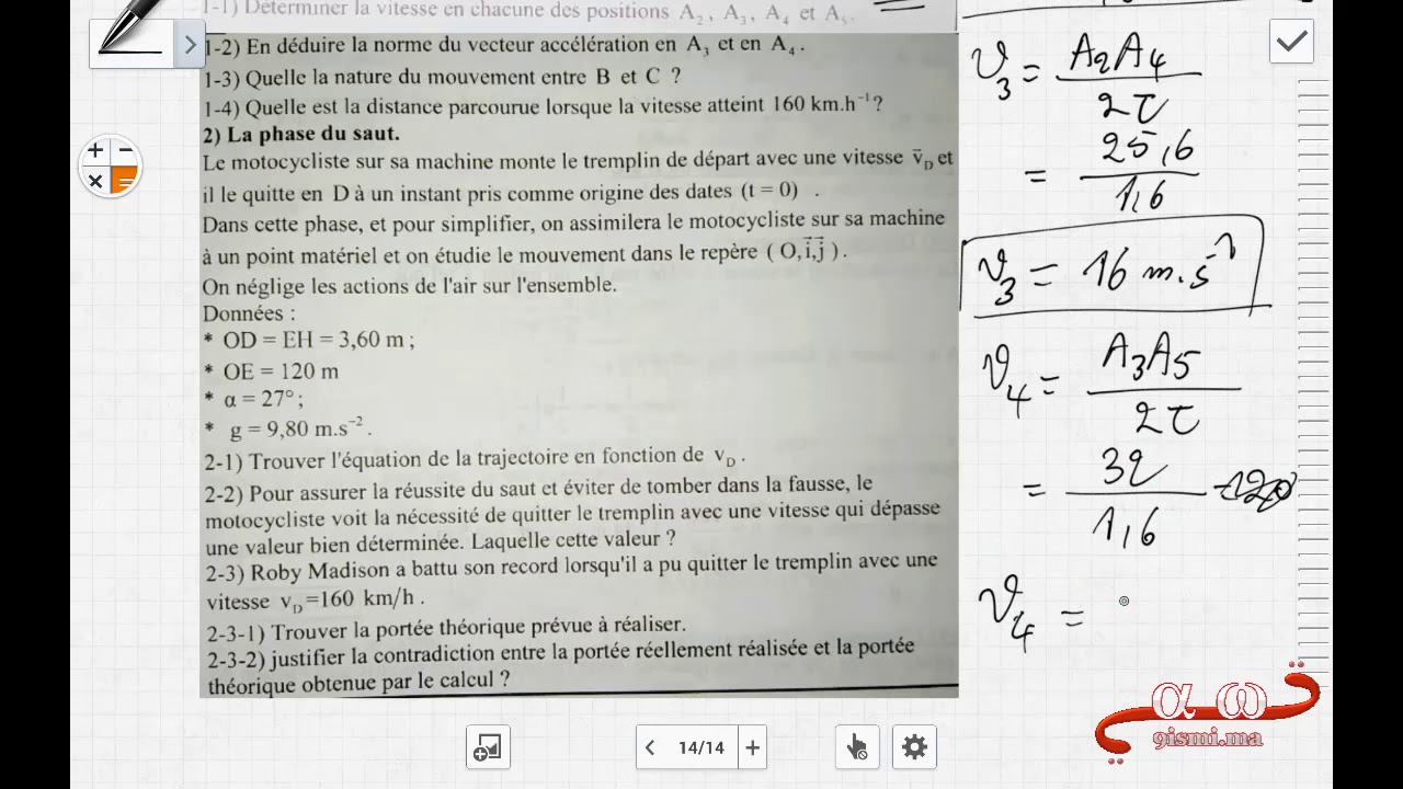 2bac BIOF : mvt d'un projectile : exercice (SM PC) - YouTube