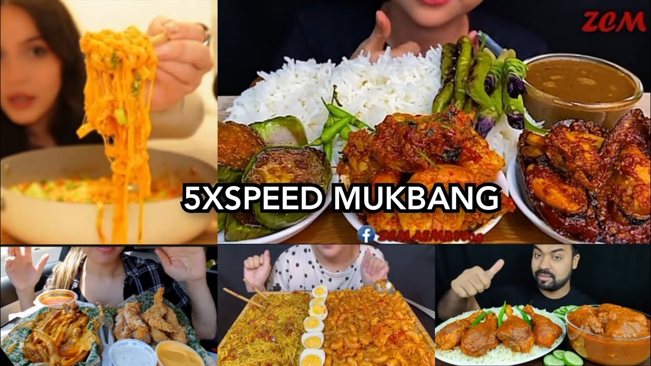 BEST FOOD EATING COMPILATION ASMR | 5XSPEED EATING MUKBANG SOUNDS ...