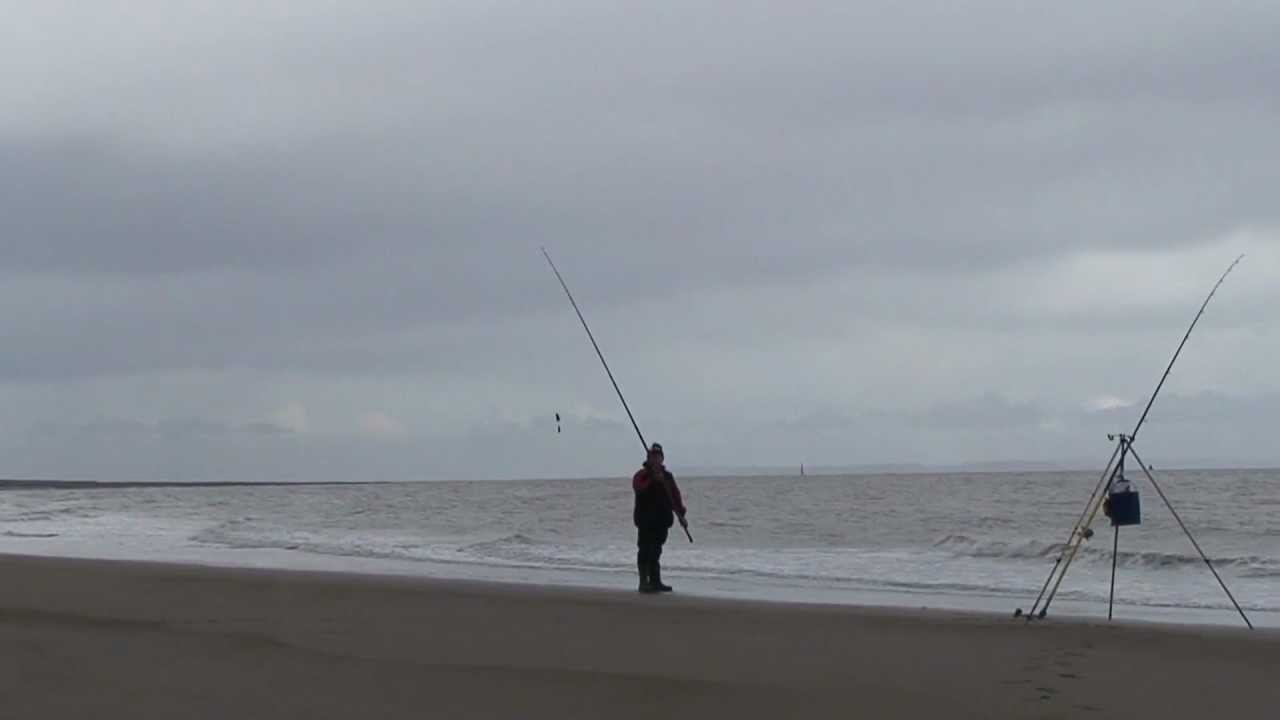 Sea Fishing.Beach casting, Bristol Channel. - YouTube