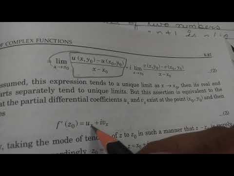 Lecture 7, Calculus of Complex Functions, Real and Complex Analysis, B.A./B.Sc. 6th Sem. - YouTube