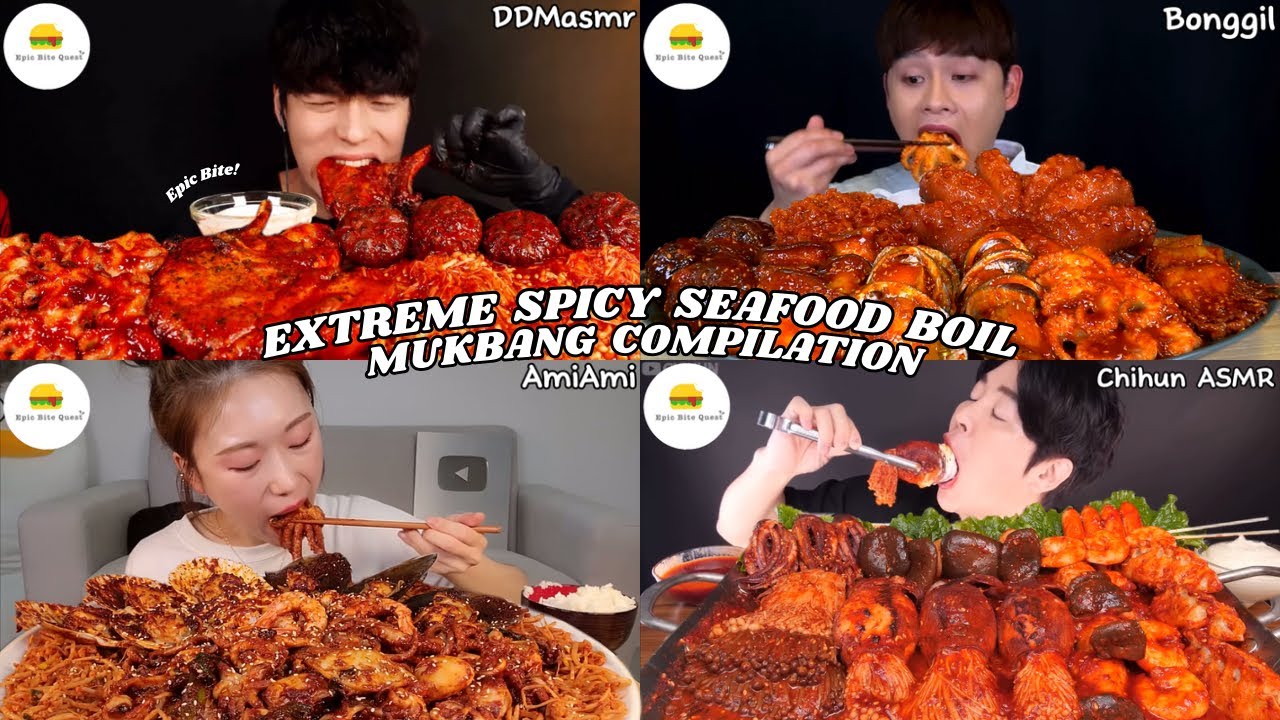 ASMR | EXTREME SPICY SEAFOOD BOIL MUKBANG COMPILATION | HOTTEST SEAFOOD ...