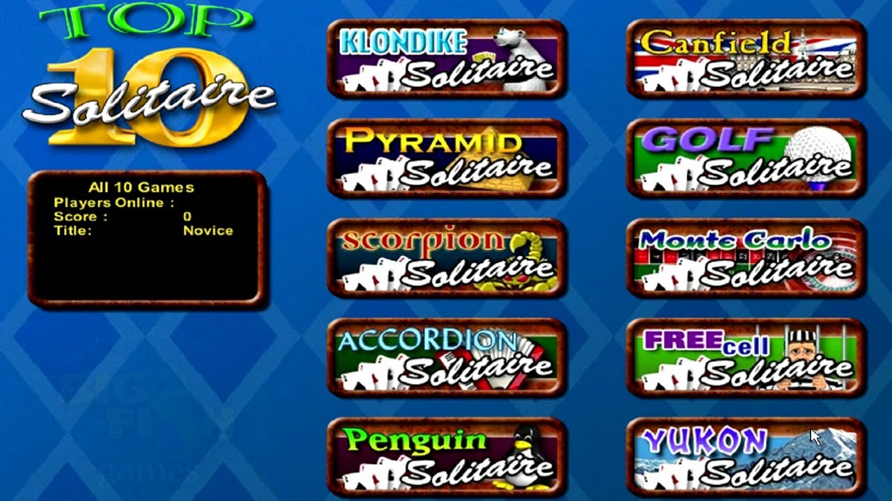 Top Ten Solitaire by Big Fish Games (Windows game 2003) - YouTube