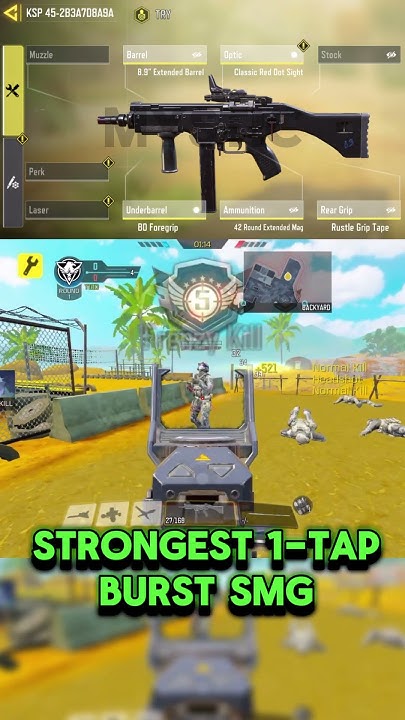 Strongest 1-TAP Burst SMG - KSP 45 💯 #codm #codmobile #callofdutymobile #mobilegame #shorts ...