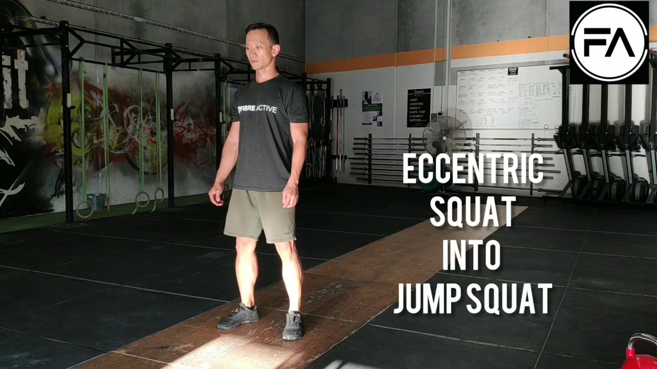 Exercise Library: Eccentric Squat Into Jump Squat - YouTube
