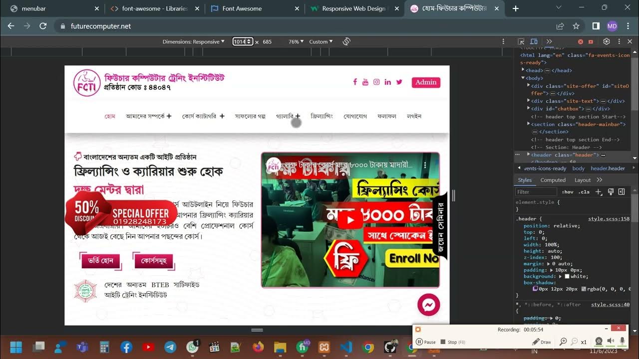 media query css bangla tutorial - YouTube