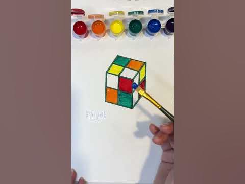 Rubik’s Cube Drawing and Painting for kids.How to draw a cube # ...