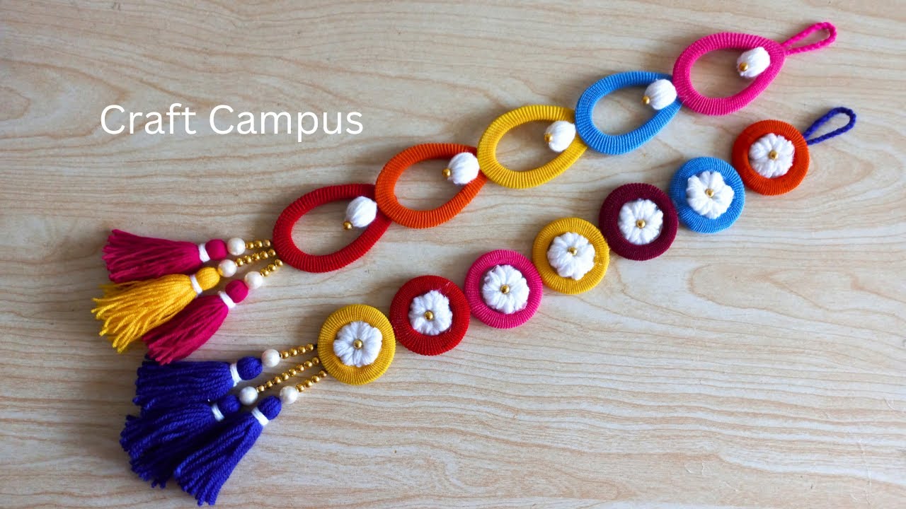 2 Easy Side Door Hanging Toran Making from Old Bangles | Door Side Wall ...