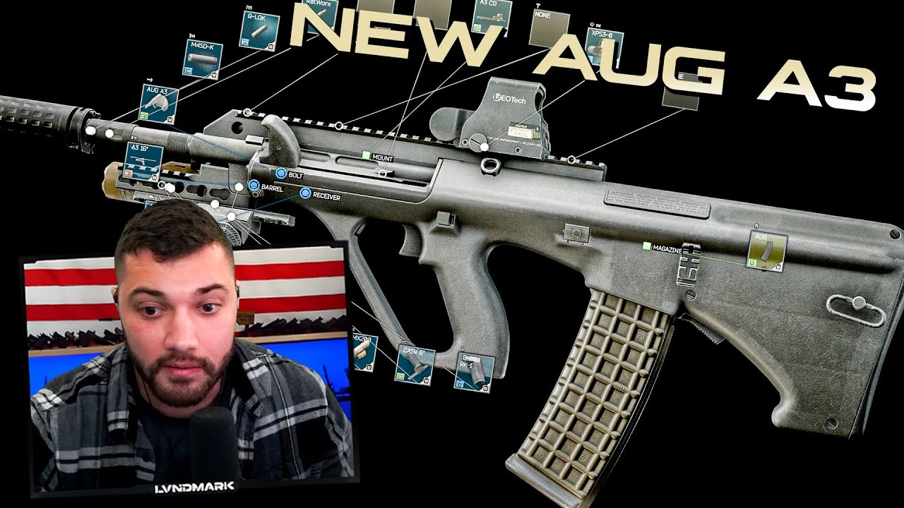 LVNDMARK tries the NEW AUG A3 - Escape From Tarkov - YouTube