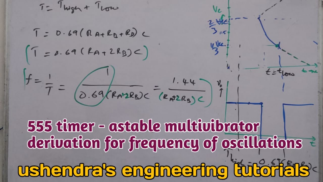 555 timer astable multivibrator derivation for frequency of ...