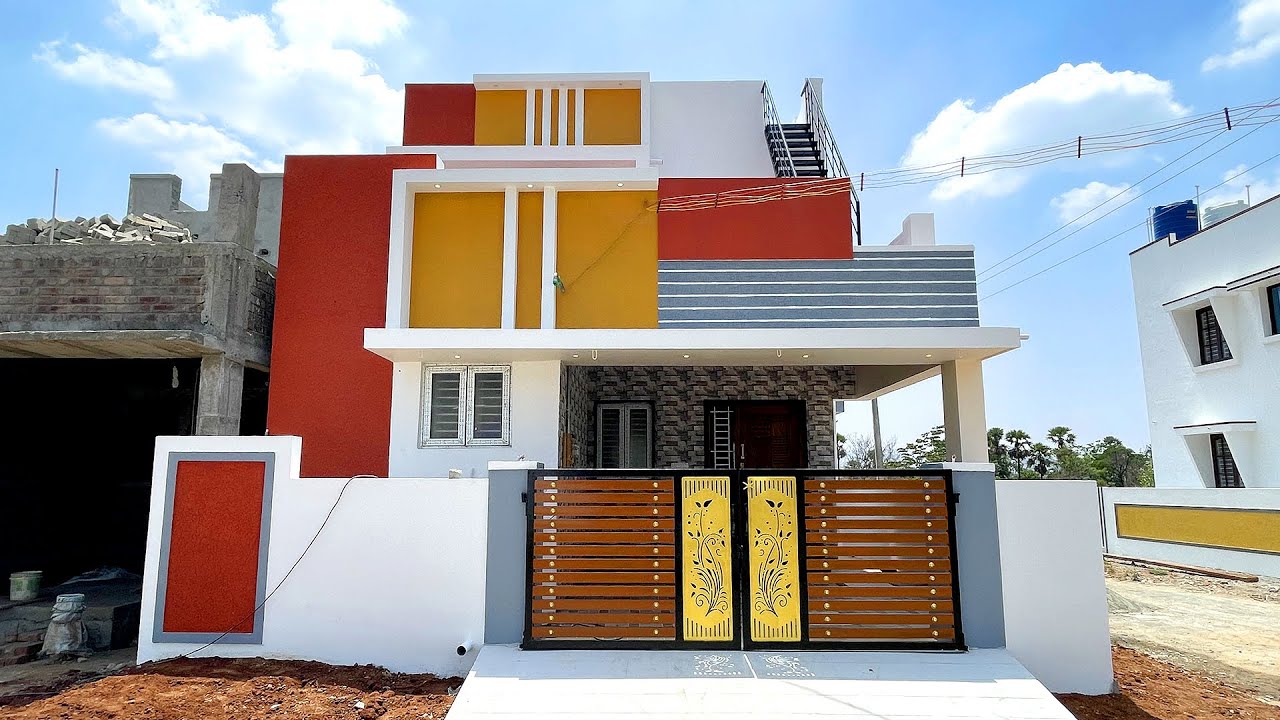 2.46 சென்ட்டில் 1400 sqftல் அழகான வீடு | Beautiful 3BHK Duplex House ...