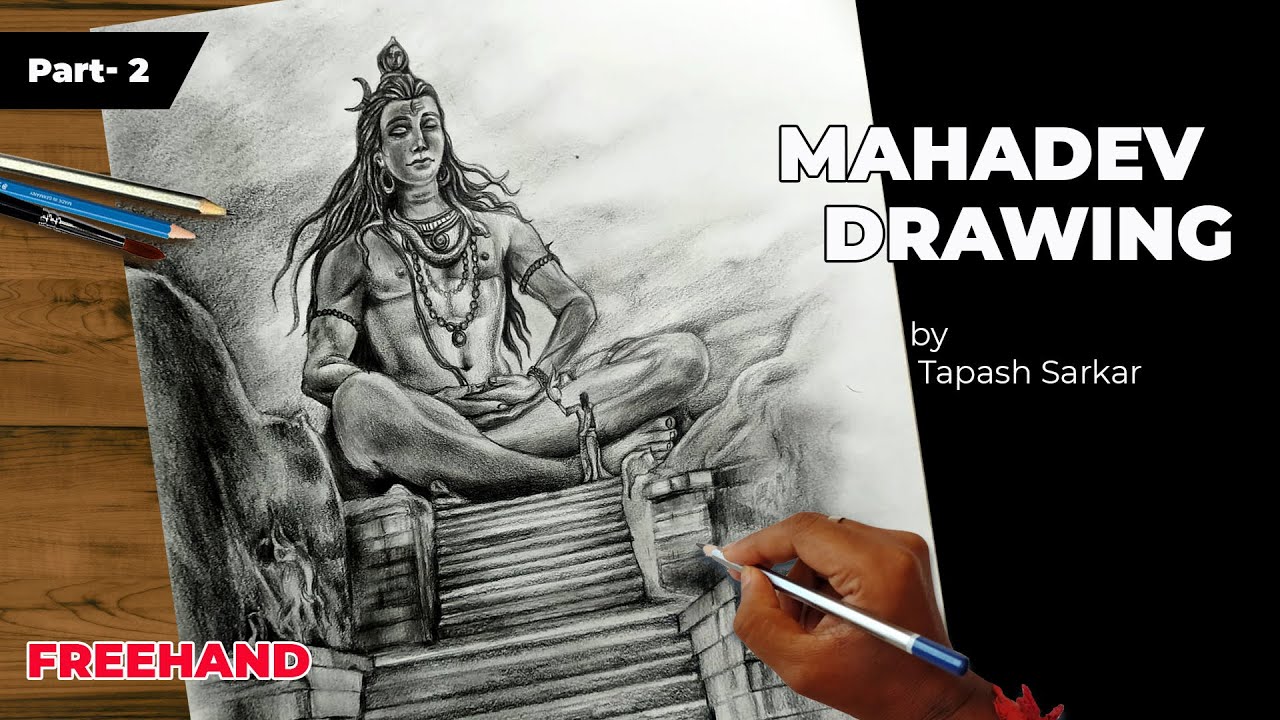 Realistic Shiva Drawing || Freehand Mahadev Drawing Part-2 - YouTube