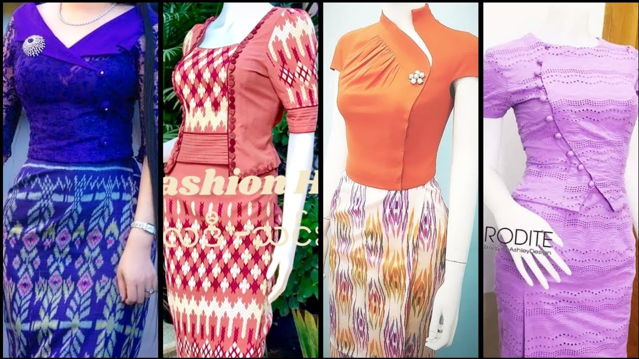 Stylish Myanmar traditional dresses designer collection and Burmese ...
