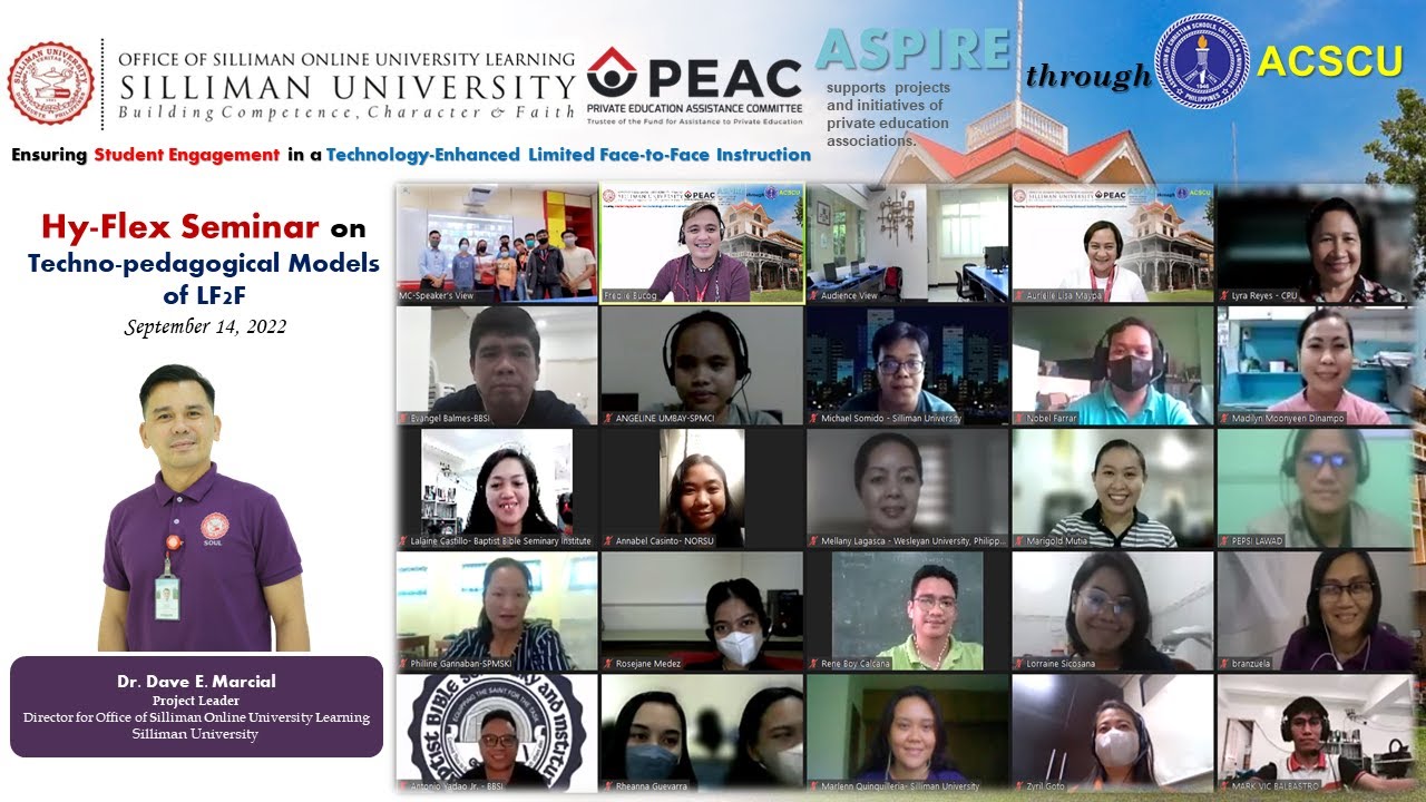 Hy-Flex Seminar on " Techno-pedagogical Models of LF2F" by Dr. Dave E ...