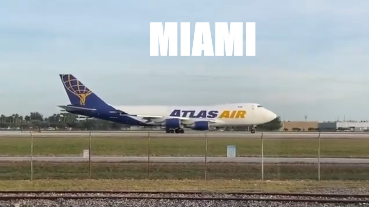 Atlas Air Boeing 747 departing Miami International Airport FL - YouTube