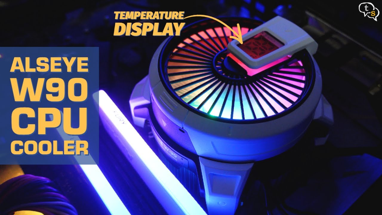 Alseye Warriors W90 CPU Cooler with Temperature display - YouTube