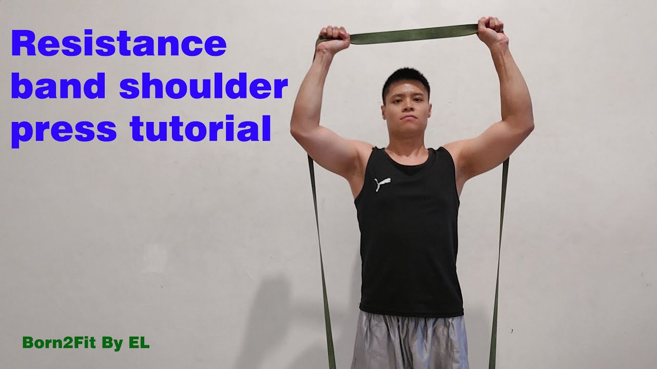 Resistance Band Shoulder Press - YouTube