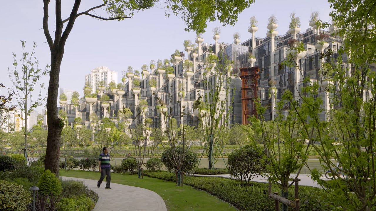 Drone video showcases exterior of 1,000 Trees by Heatherwick Studio ...