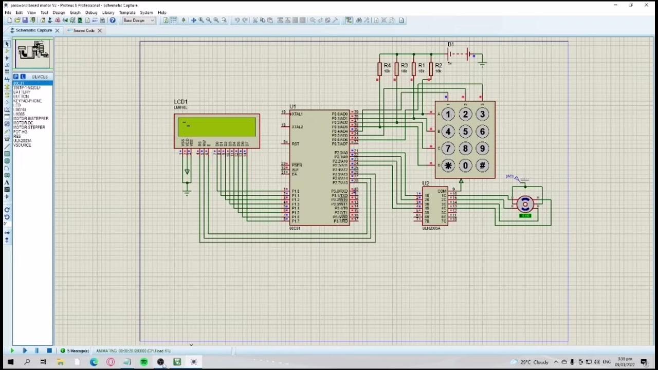 Password Based Door Lock using 8051 microcontroller - YouTube