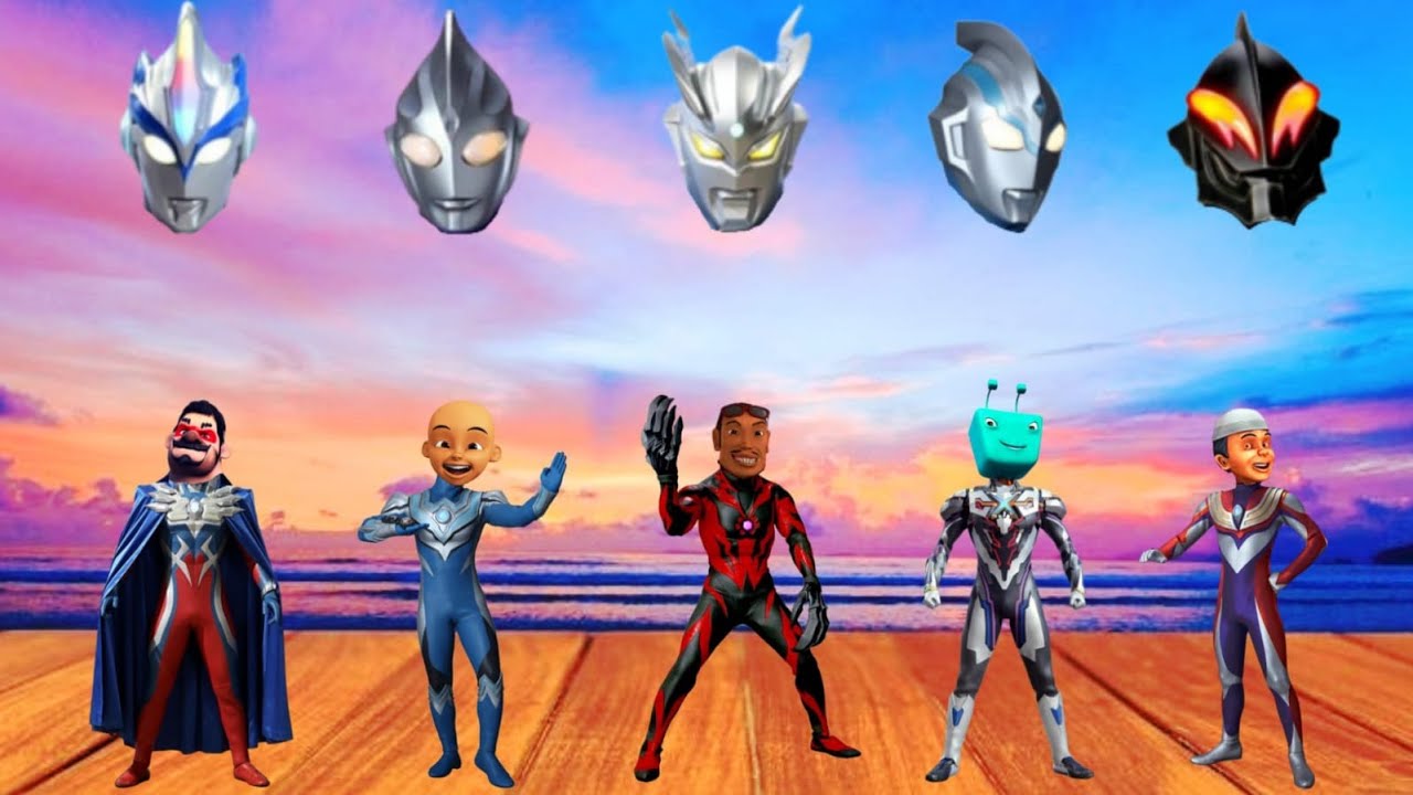 SERU !! KELUARGA UPIN IPIN BERUBAH JADI ULTRAMAN ZERO, dan cekgu papa ...