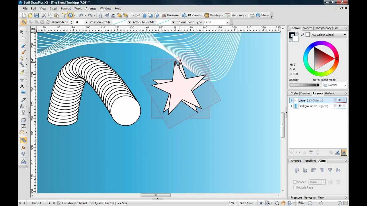 Using the Blend Tool in DrawPlus X5 Part 1 of 2 - YouTube