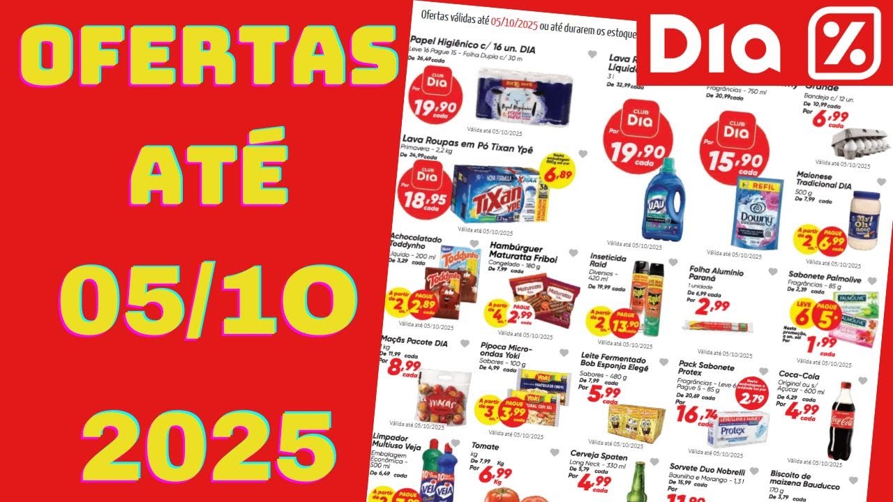 DIA SUPERMERCADO OFERTAS ATÉ 05 10 2025 FOLHETO OFERTAS DA SEMANA SP ...
