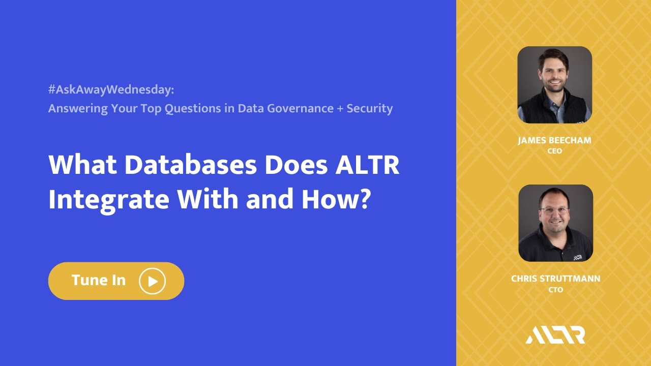 What Databases Does ALTR Integrate With and How? - YouTube