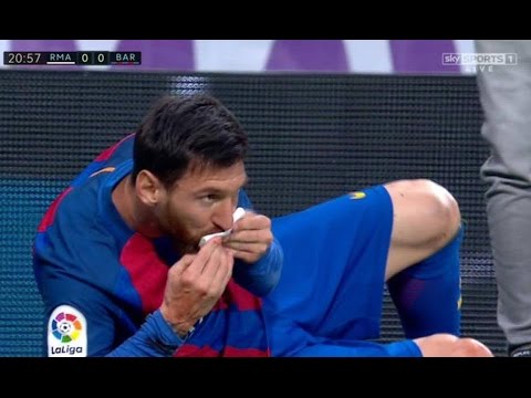 Messi Mouth Injury - El Clasico - 04/22/17 La Liga - YouTube