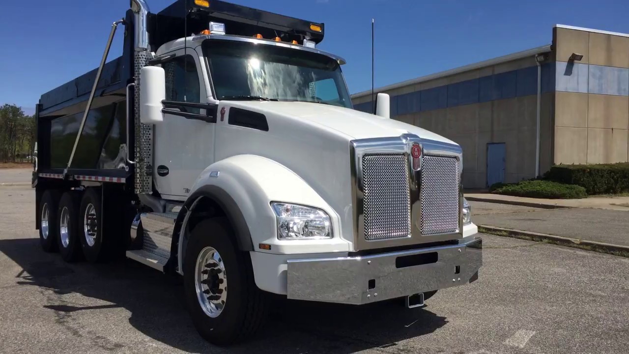 KENWORTH T880 DUMP AUTOMATIC WHITE NK 4552 TRI AXLE 1 - YouTube