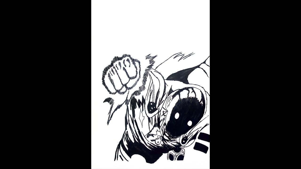 ONE PUNCH MAN SAITAMA SKETCH DOODLE - YouTube