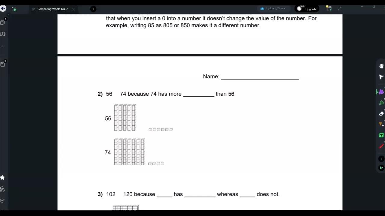 Comparing Numbers Using Base Ten Blocks - YouTube