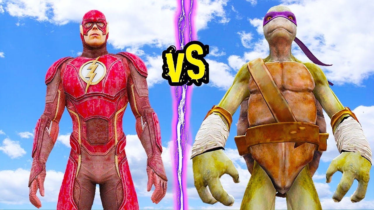 THE FLASH VS NINJA TURTLES - EPIC BATTLE - YouTube