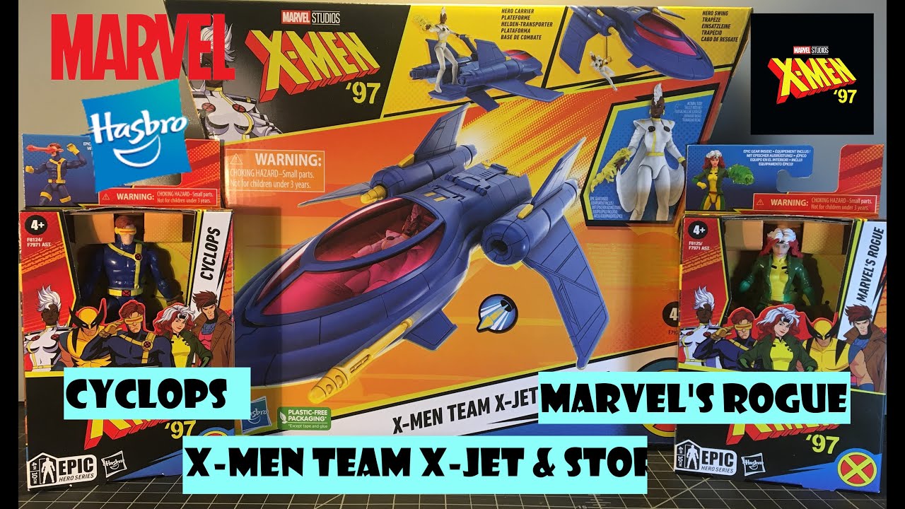 Epic Hero X Men Team X-Jet with Storm; plus Cyclops & Rogue - YouTube