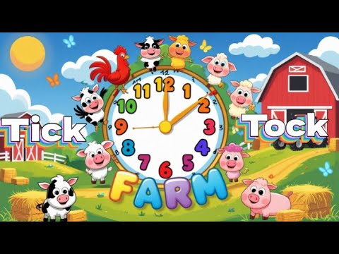 Tick-Tock Farm Clock ⏰ | Learn Time & Animal Sounds | Preschool Rhyming ...