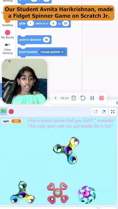 Our student makes a fidget spinner game on scratch jr. #coding #game #onlinegames - YouTube