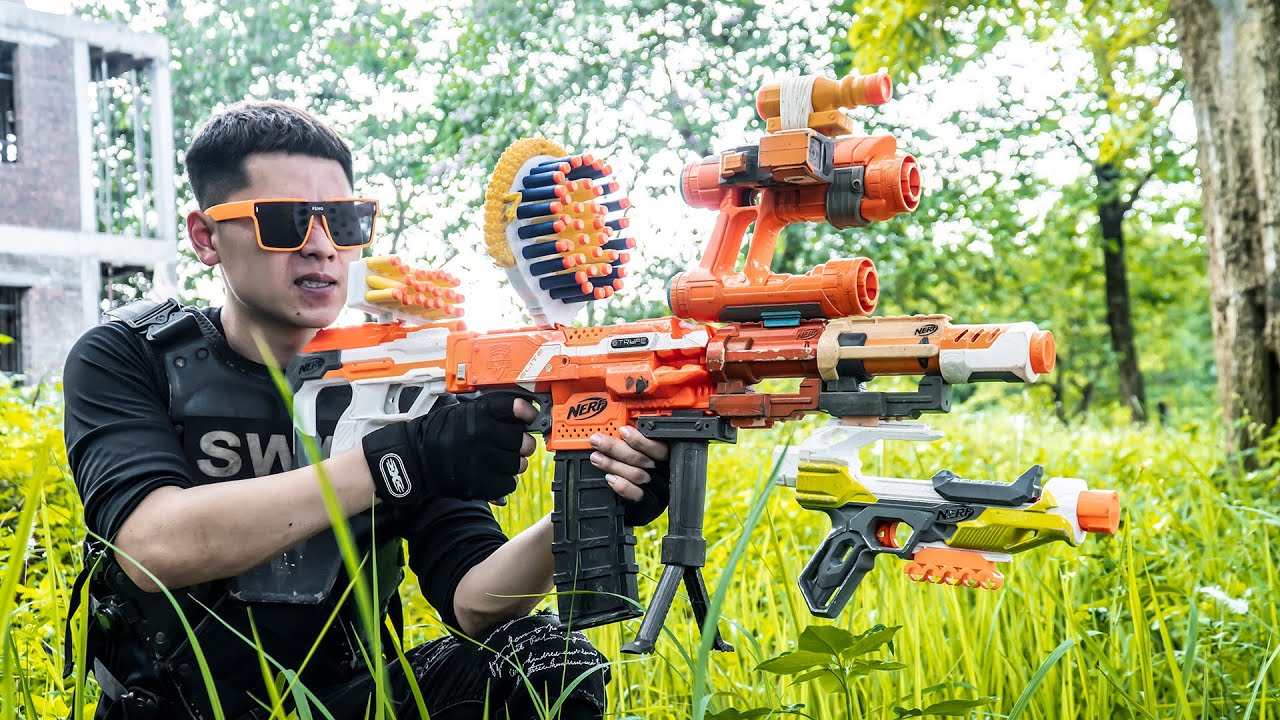 LTT Nerf War : Captain SEAL X Warriors Black Nerf Guns Fight Crime ...