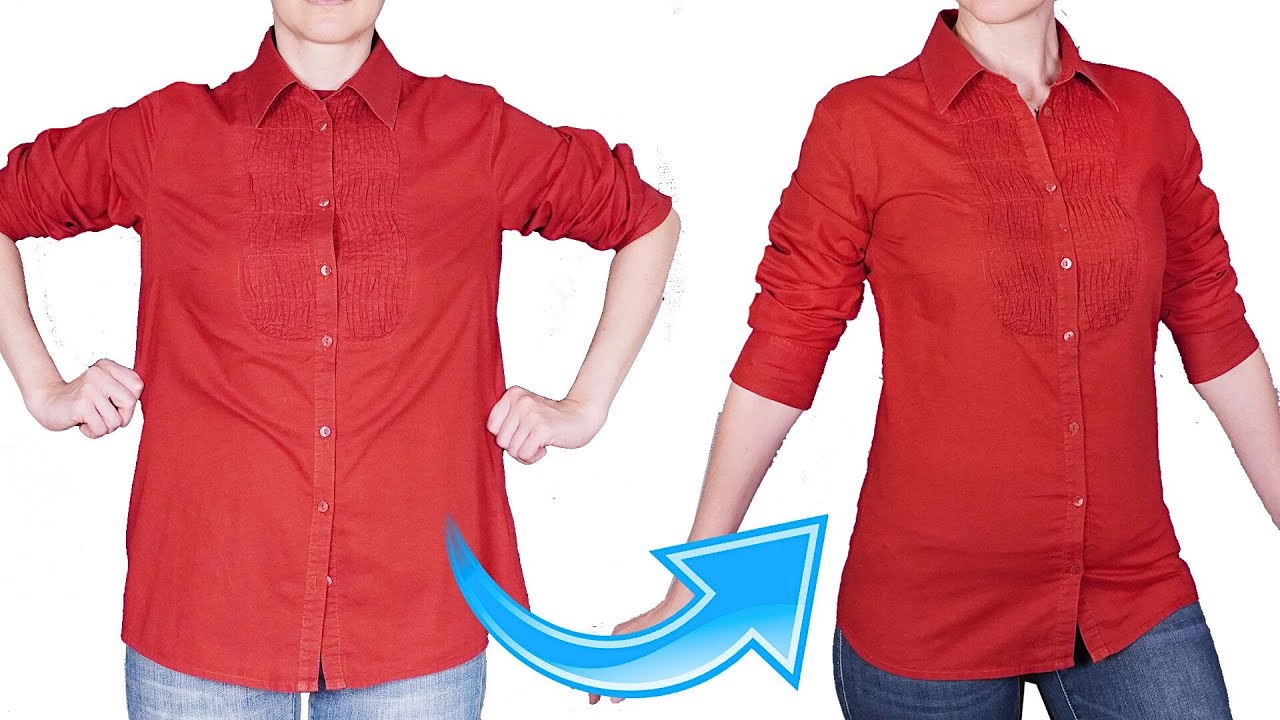 How to downsize a shirt easily to fit you perfectly! - YouTube