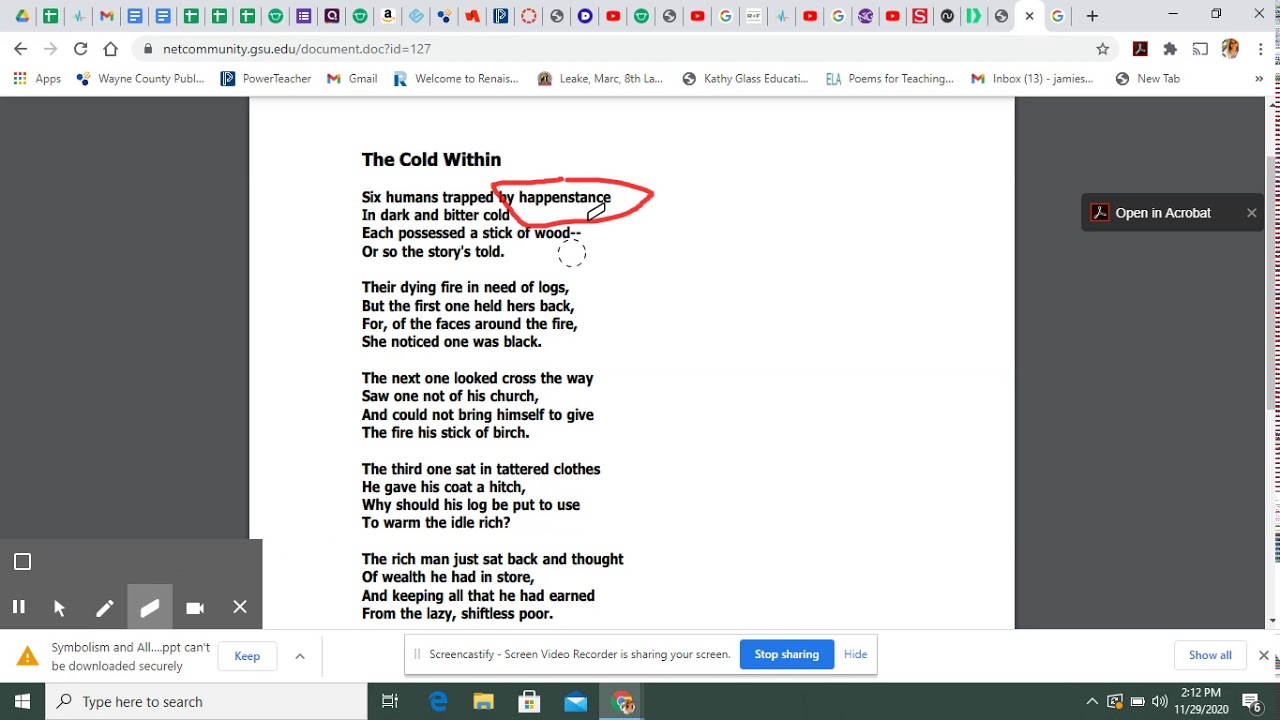 The Cold Within Reading - YouTube