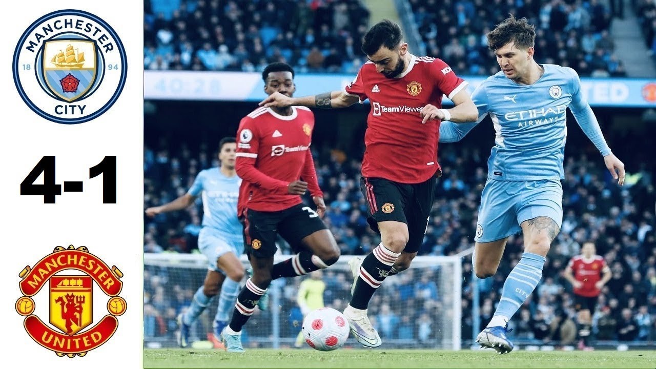 Manchester City vs Manchester United 4-1 Highlights MU Kalah Telak😭 ...