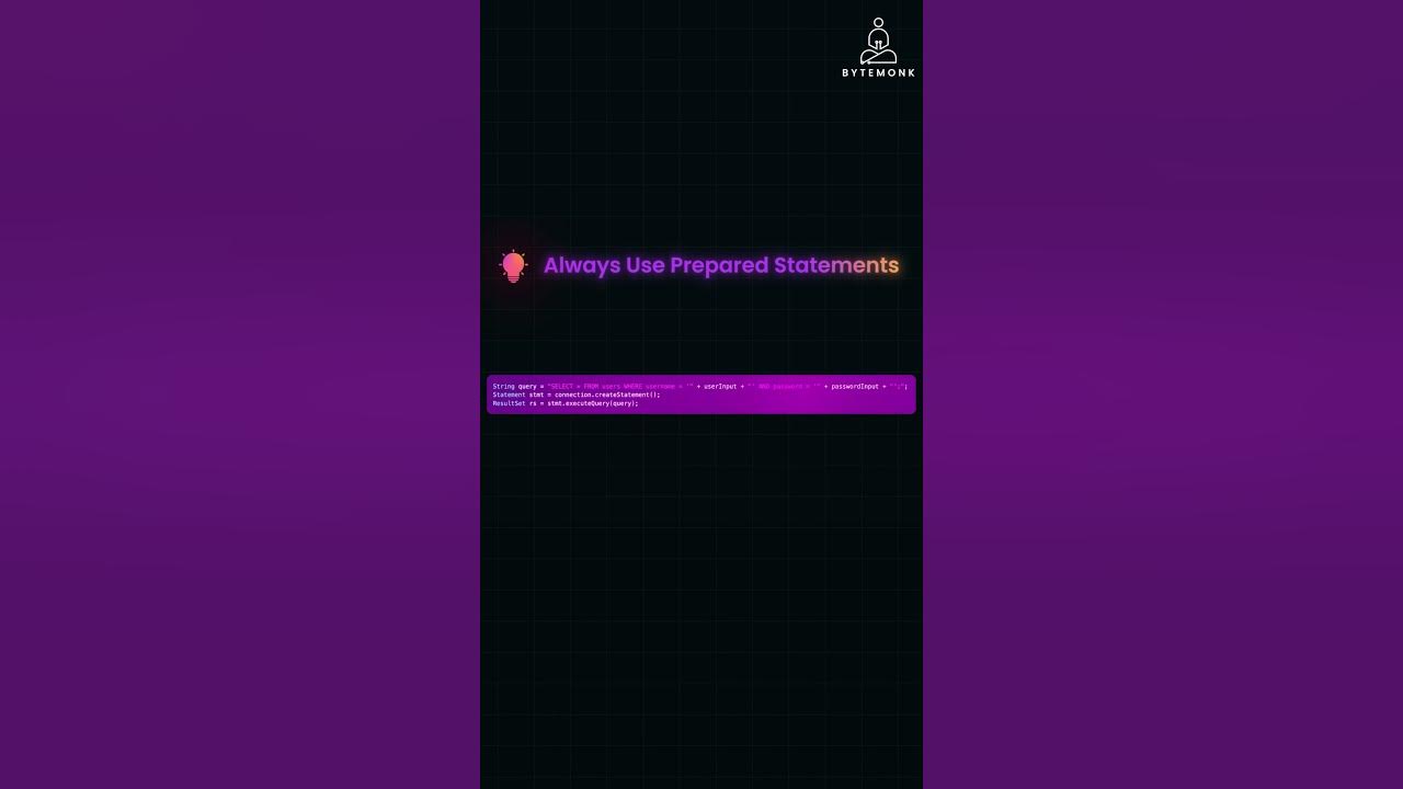 Stop SQL Injections with Prepared Statements 🔒 - YouTube