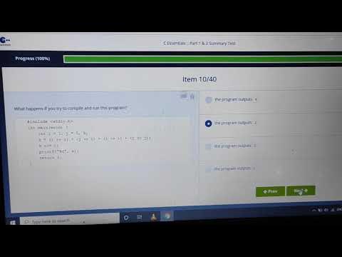 Cisco Programming Essentials in C: Summary TEST 2 (1&2) (CLA) Answers ...