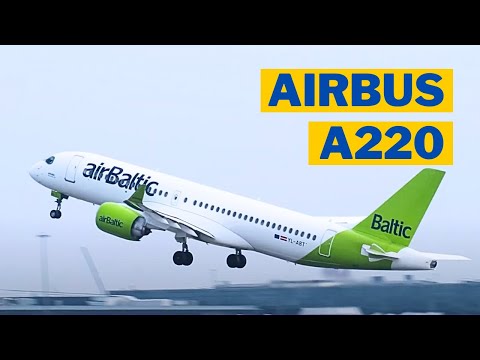 Air Baltic, Airbus A220-300 departure from Riga RIX | Aircraft YL-ABT