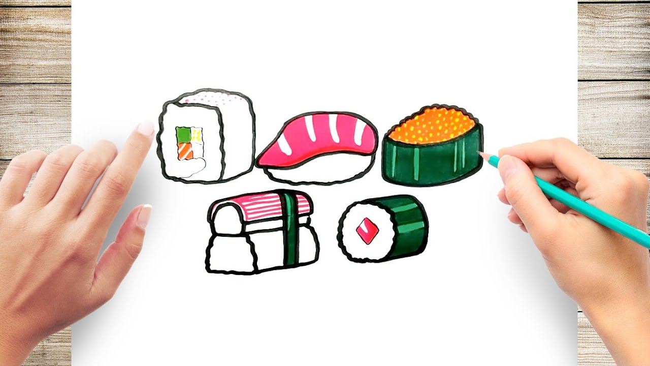 How to Draw Sushi #JapaneseFood - YouTube