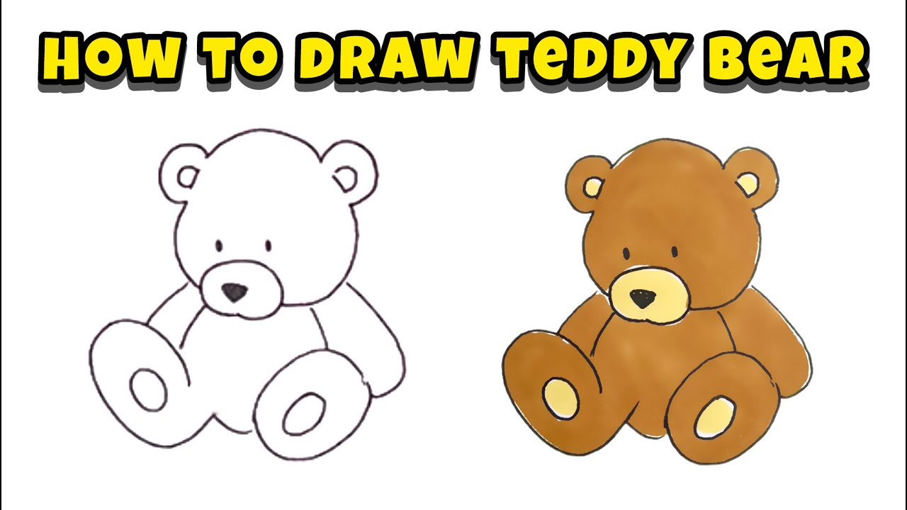 Follow Along and Watch How to Draw Cute Teddy Bear – Easy Toy Drawing ...