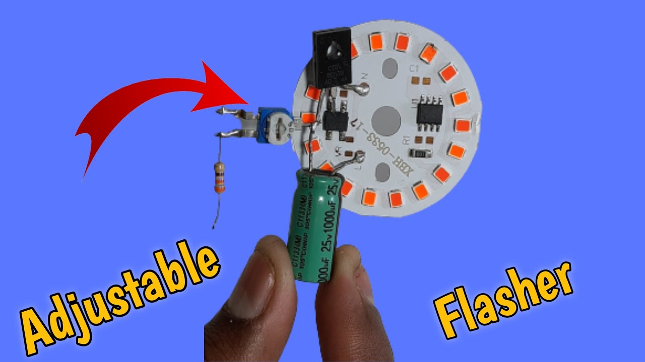 How To Make Adjustable LED Flasher Using BD139 Transistor |LED Blinker ...