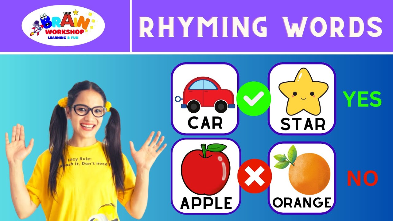 Rhyming Words for Kindergarten| Teach Rhyming words | Brainworkshop ...