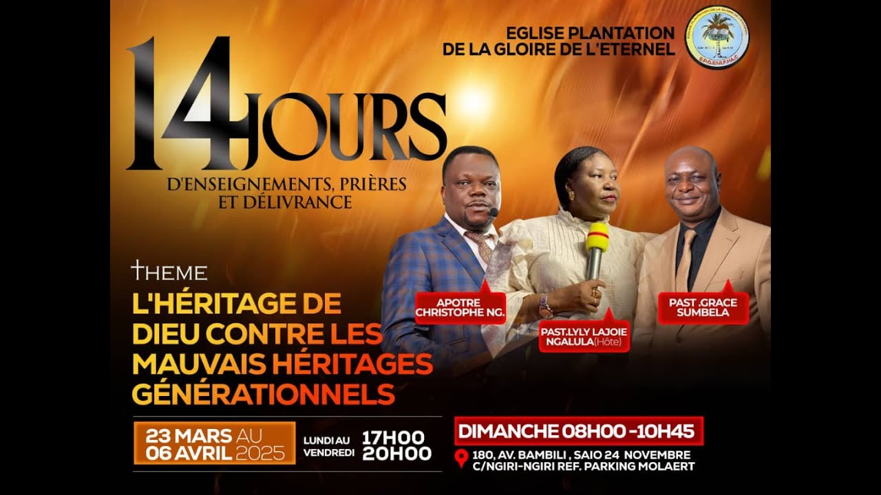 SÉMINAIRE DE 14 JOURS D'ENSEIGNEMENT, PRIÈRE ET DÉLIVRANCE : CULTE DOMINICAL DU 06 AVRIL 2025 ...